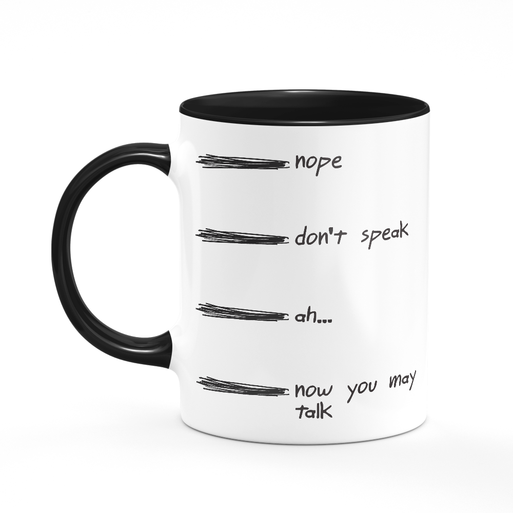 Drink Then Talk Mug Funny Joke Tea Coffee Lover Drinker Gift Colleague ...