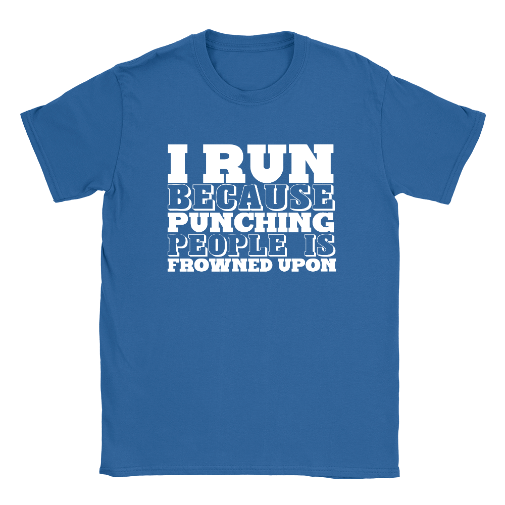 I Run Because Mens T-Shirt Marathons Runner Long Distance Gift Top ...