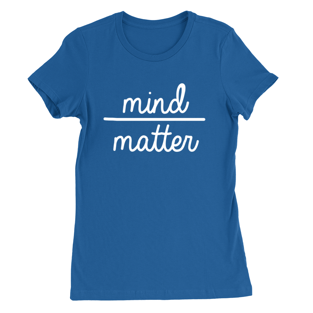 Mind Over Matter Womens T-Shirt Funny Quote Zen Yoga Workout Gym Cool ...