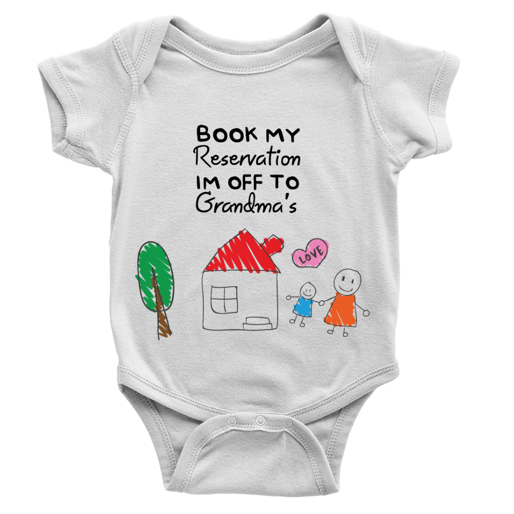 Off To Grandma's Babygrow Baby Sitting Gran Nanny Present Gift Top Cute ...