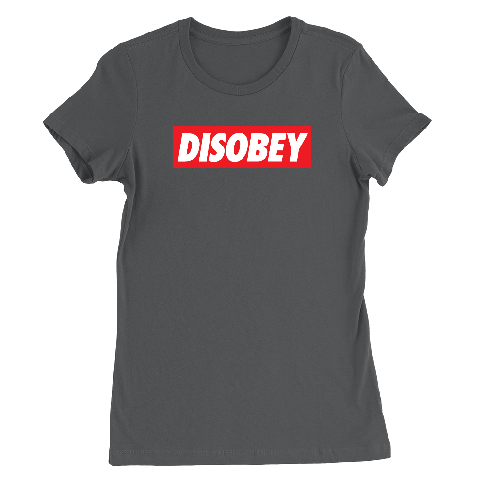 Disobey Womens T-Shirt Funny Parody Top Cool Fashion Popular Gift | eBay UK
