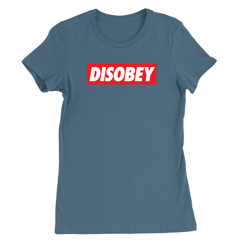 Disobey Womens T-Shirt Funny Parody Top Cool Fashion Popular Gift | eBay UK