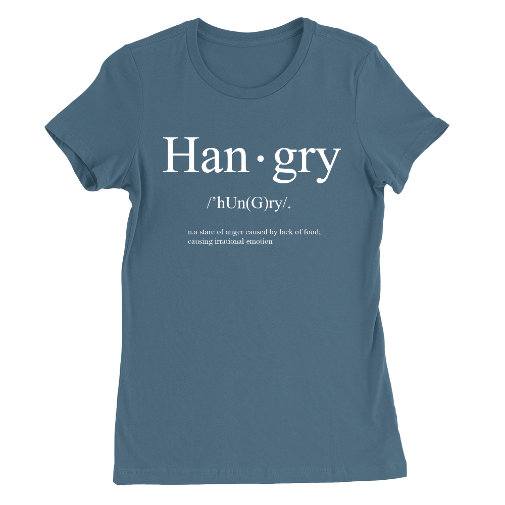 Han Gry Womens T-Shirt Funny Joke Eating Hungry Gift Top | eBay