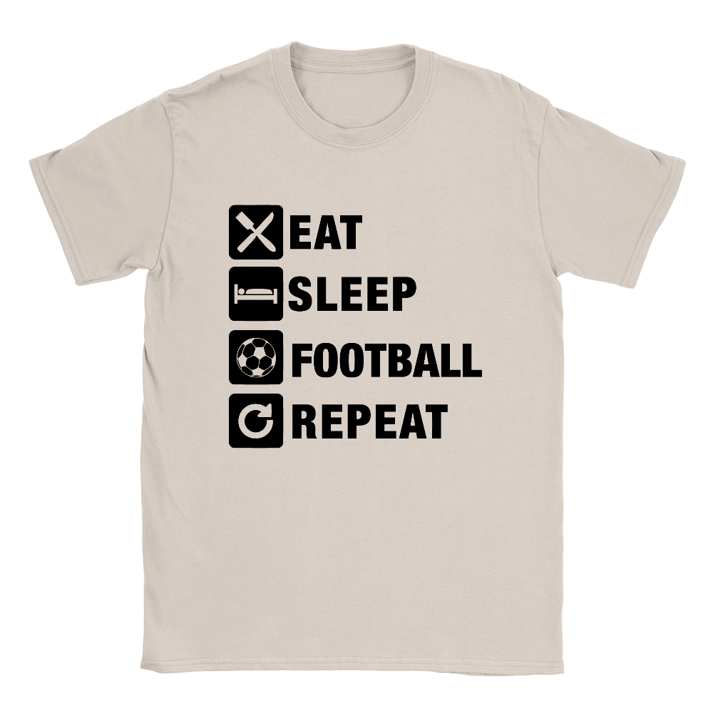 Eat Sleep Football Repeat Mens T-Shirt Gift For Footballer Lover Son ...
